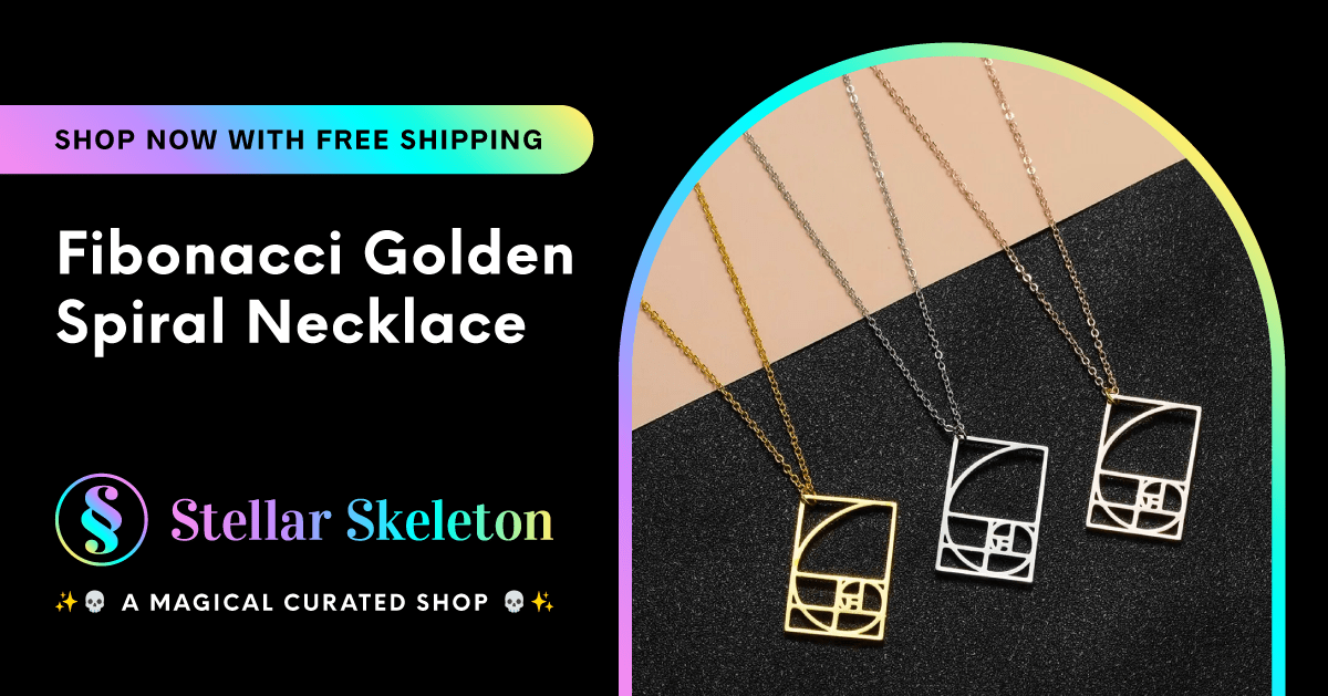 Fibonacci Golden Spiral Necklace ⋆ Stellar Skeleton 💀